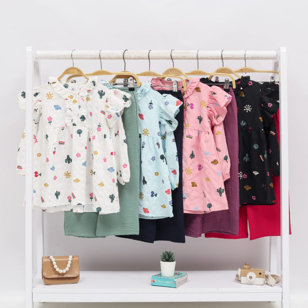 Jual Salim Moslem -One Set La Queen Crinkle Print Mix Crinkle Polos 1 ...