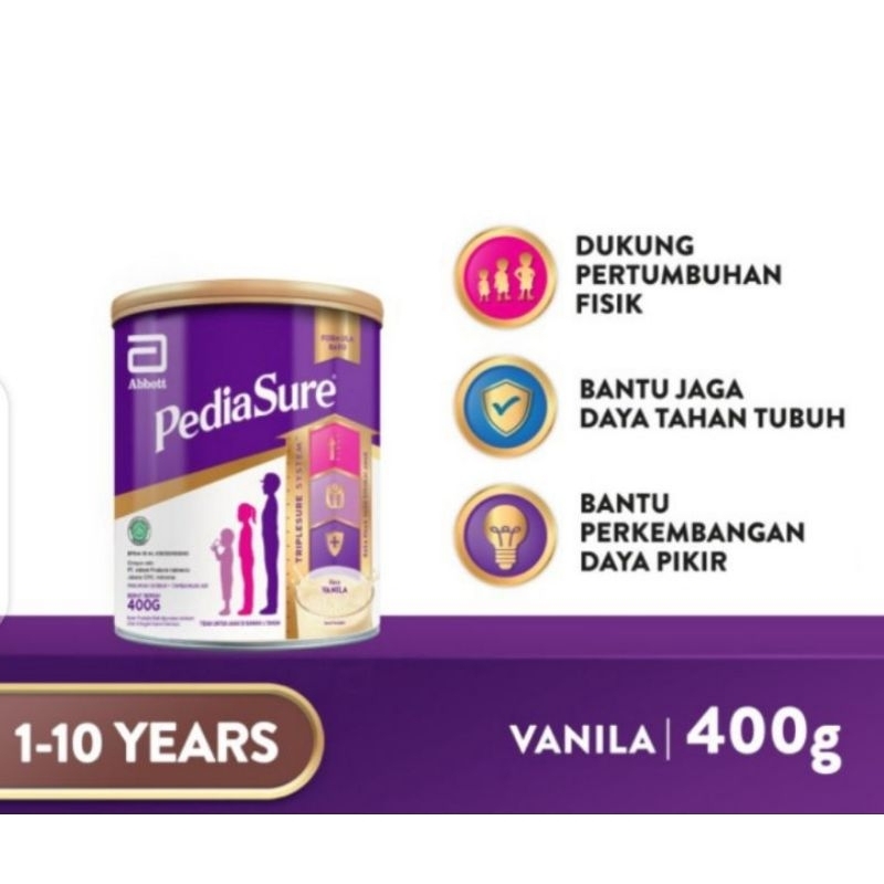 Jual PEDIASURE TRIPLESURE VANILA DAN MADU 400gr SUSU FORMULA PERTUMBUHAN | Shopee Indonesia