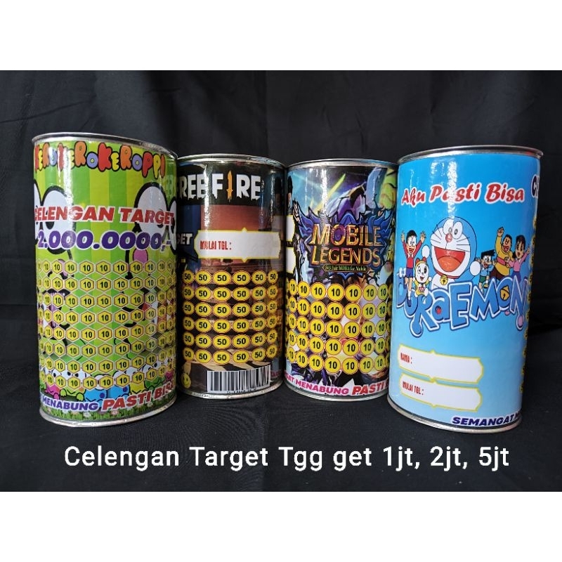 Jual Celengan Target Tanggung/ Celengan Kaleng/tabung/ celengan ...