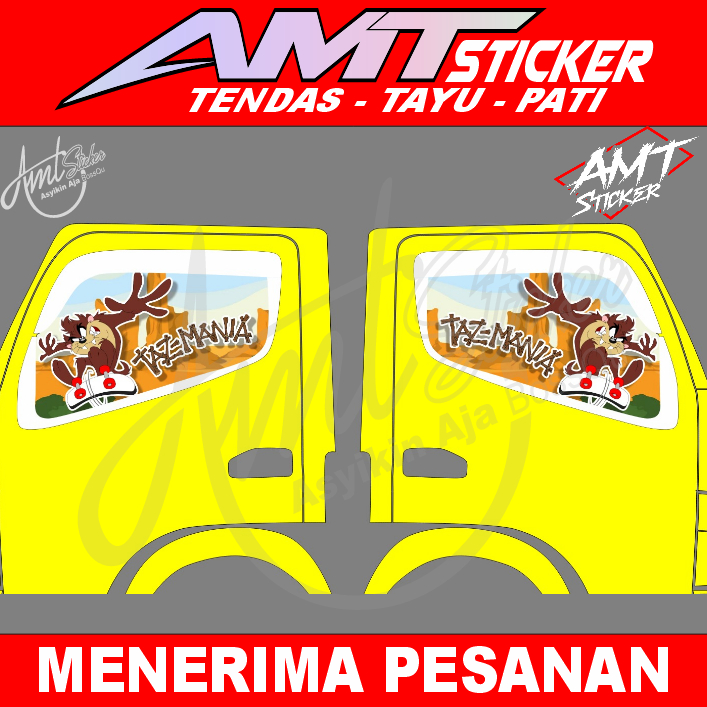 Jual Stiker One Way Kaca Samping Tazmania - Sticker Truk Canter ...