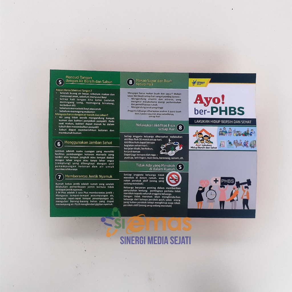 Jual Leaflet / Brosur PHBS Rumah Tangga Brosur Kesehatan, Leaflet ...