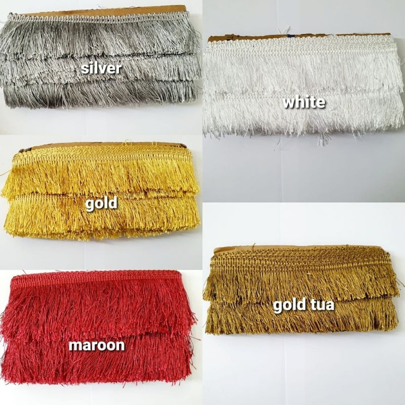 Jual RENDA FASHION / RUMBAI SELENDANG /RUMBAI BAJU TARI / RAWIS ( LEBAR ...