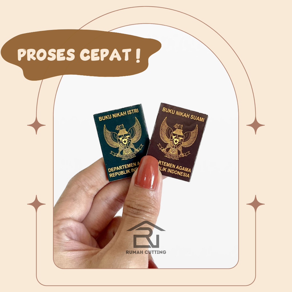 Jual Buku Nikah Sepasang Replika MDF Stiker Mahar Miniatur Buku Nikah ...