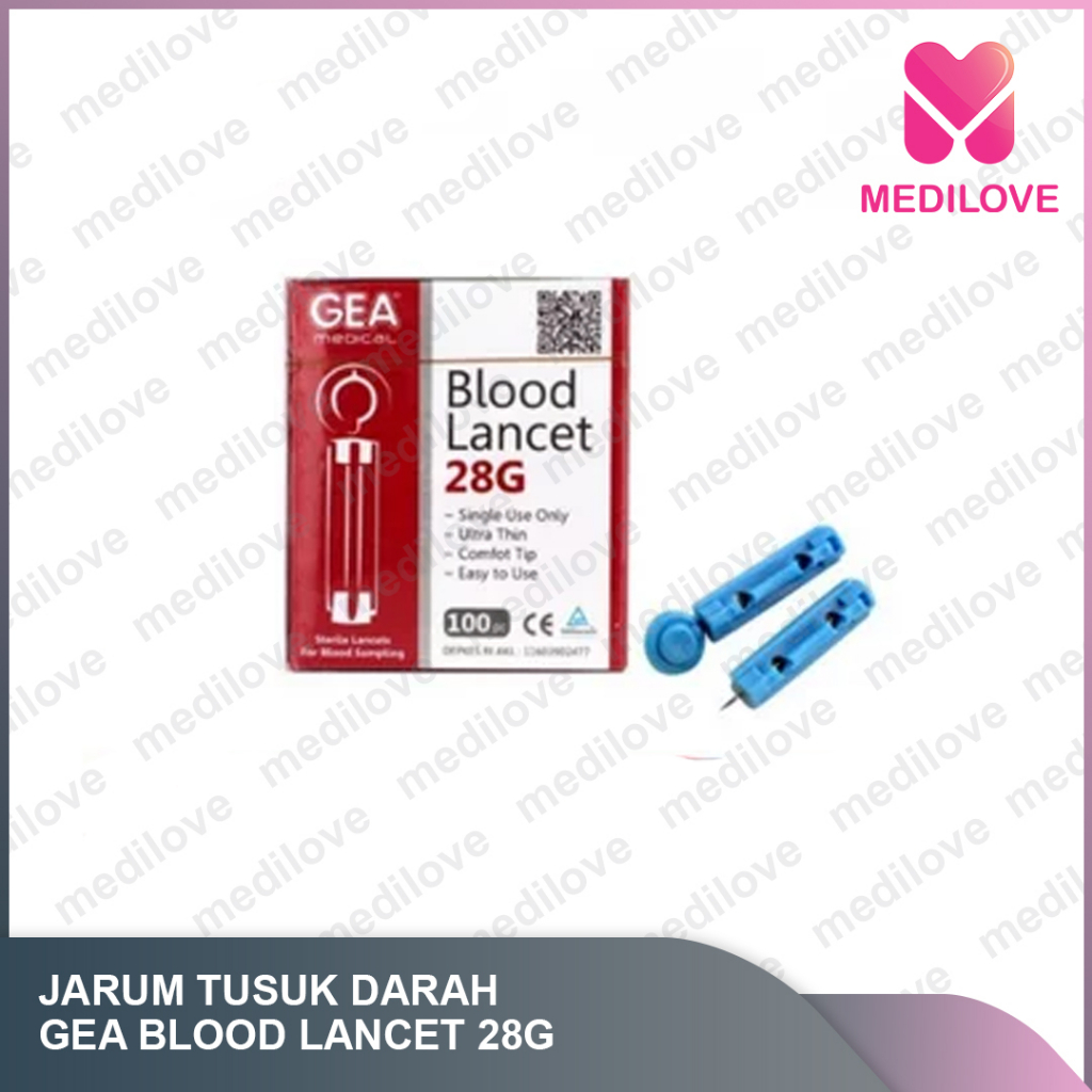 Jual Blood Lancet ( Jarum Ambil Darah ) GEA 28G isi 100 / blood lancet ...