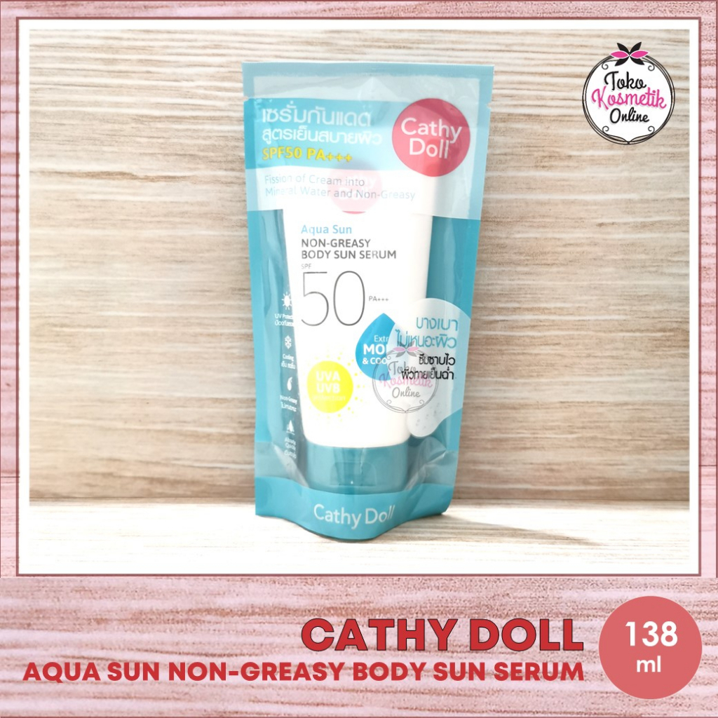 Jual CATHY DOLL AQUA SUN NON-GREASY BODY SUN SERUM SPF 50PA+++ 138ml ...