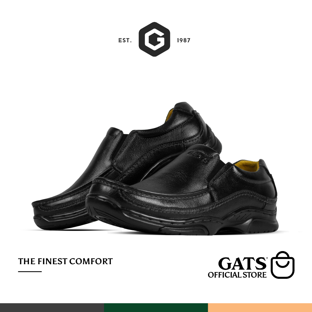 Jual GATS - MP 2605 - Sepatu Kulit Slip On Hitam Casual Pria | Shopee ...