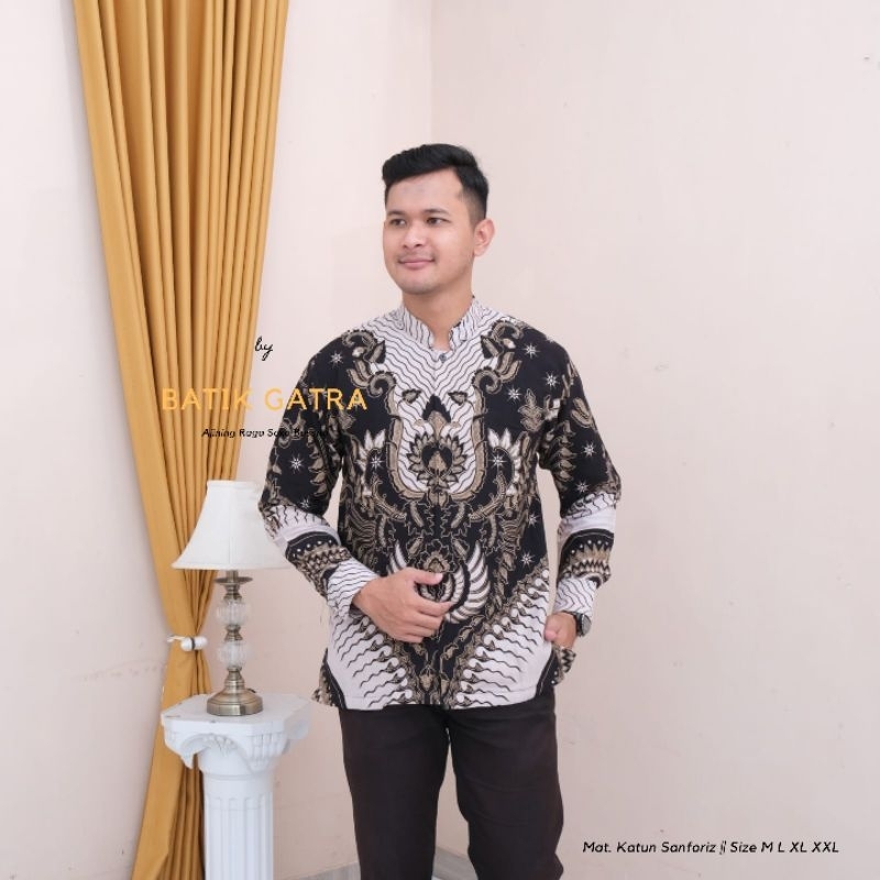 Jual Baju Koko Batik Pria Lengan Panjang Full Fuling | Shopee Indonesia