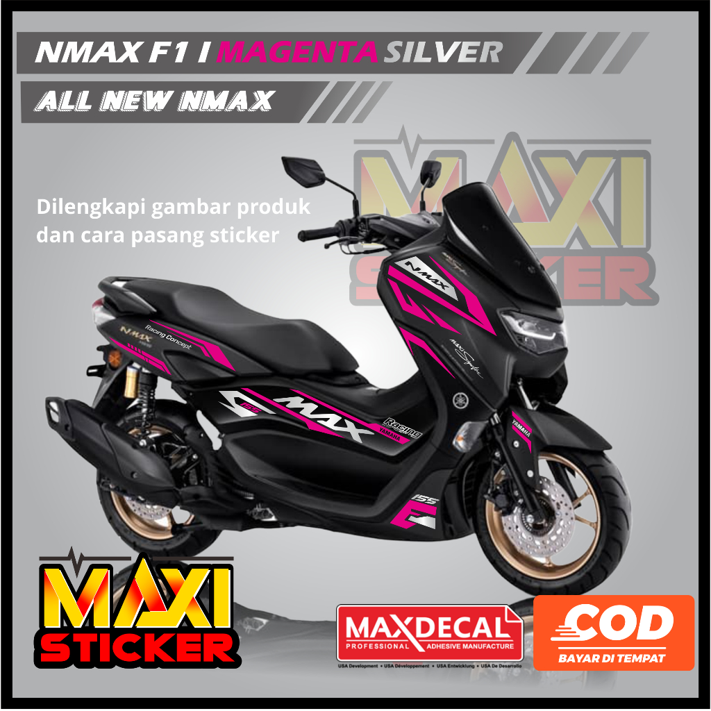 Jual Stiker Nmax New Cutting Sticker Striping Nmax Hitam 2020 2021 2022 ...