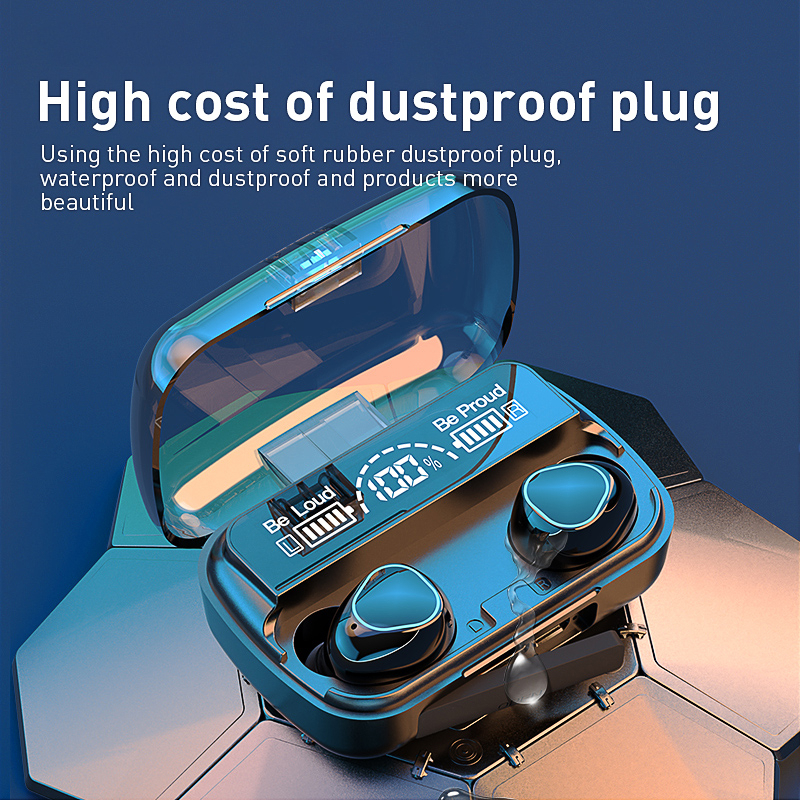 Jual M10 Headset Bluetooth Full Bass Stereo 3500mAh Power Bank Wireless Earphone Tahan Air TWS ...