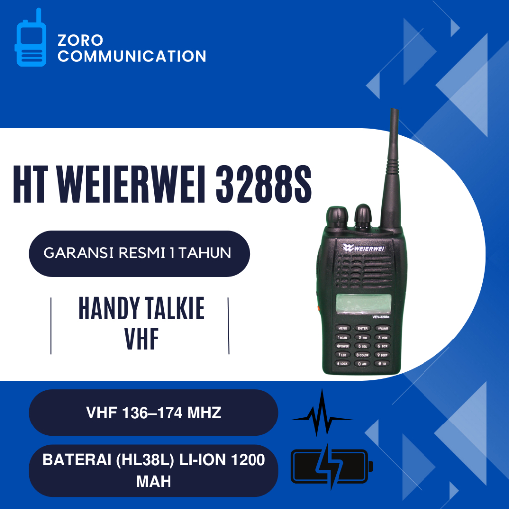 Jual HT Weierwei VEV-3288S VHF Ori Garansi 1Thn 3288S VEV3288s 3288 | Shopee Indonesia