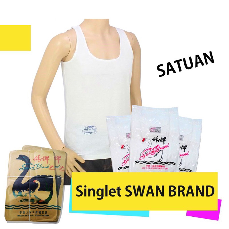 Jual [2 PCS] SWAN BRAND - KAOS SINGLET PRIA KAOS DALAM SWAN BRAND MURAH ...
