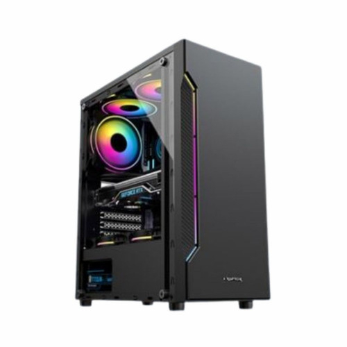 Jual Casing Gaming Raptor 1651 Black Strike -Tempered Glass LED Stripe ...