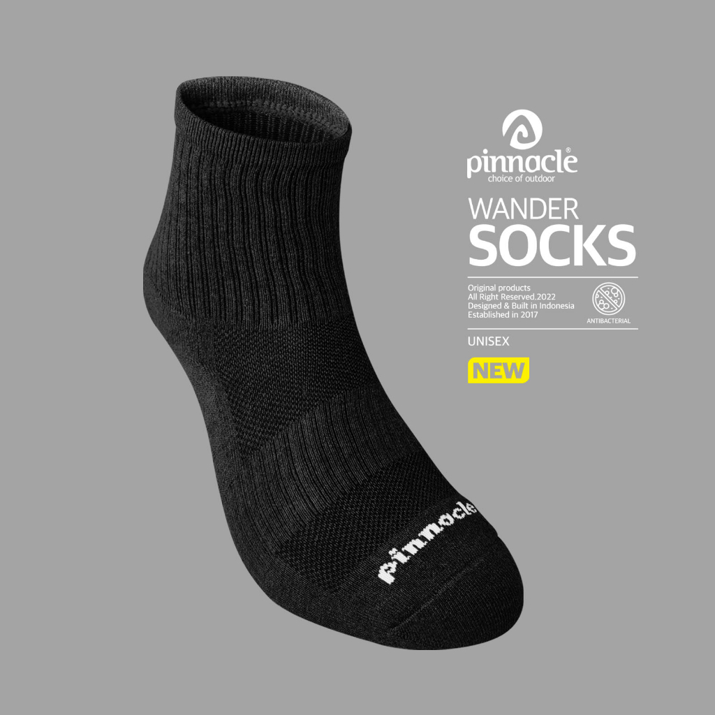 Jual Pinnacle Pro Official Wander Socks Mid - Black | Shopee Indonesia