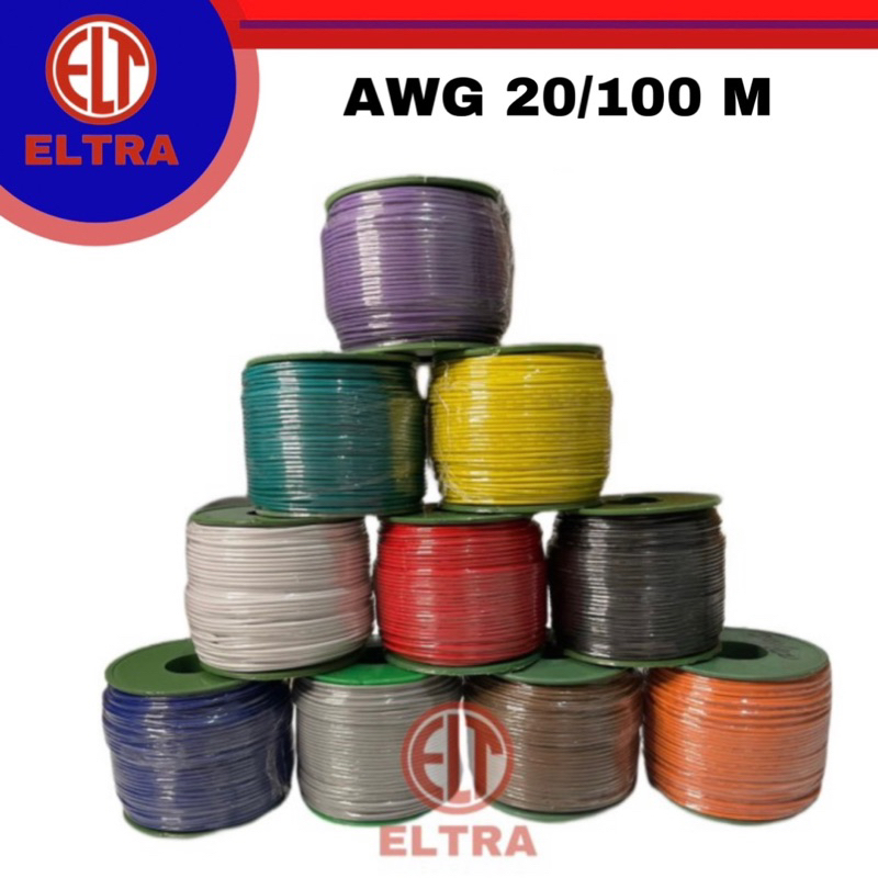 Jual KABEL AWG 20 100 METER + ROLL cable serabut putih tembaga lapis perak body kelistrikan ...
