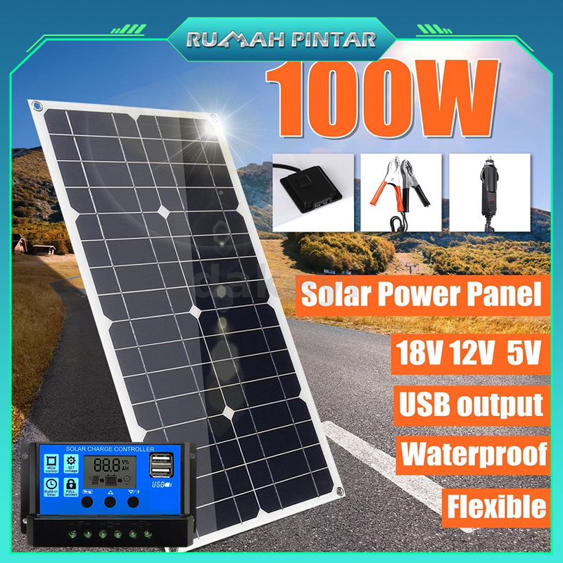 Jual Solar Panel 100W Panel Surya Solar Charge Controller LED Display ...