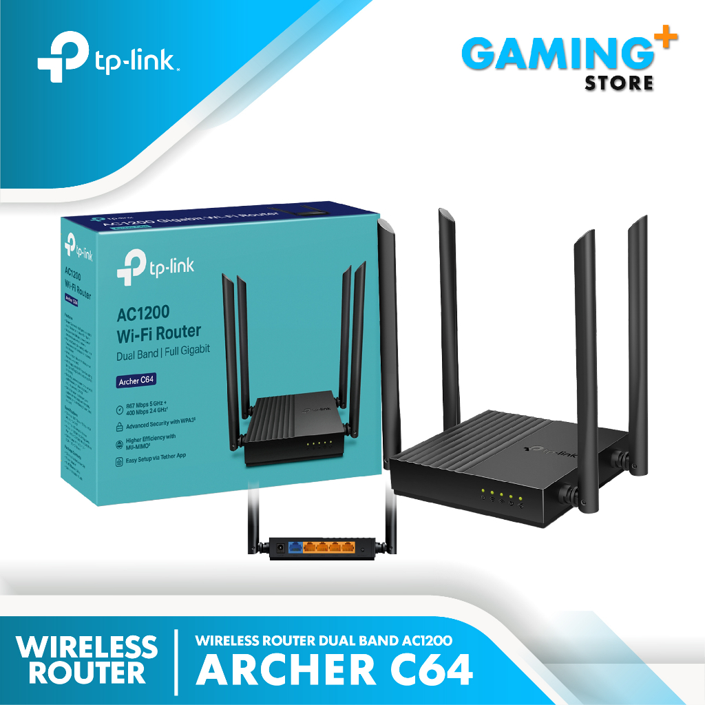 Jual TP-Link Archer C64 AC1200 Dual Band Wireless MU-MIMO WiFi Router ...