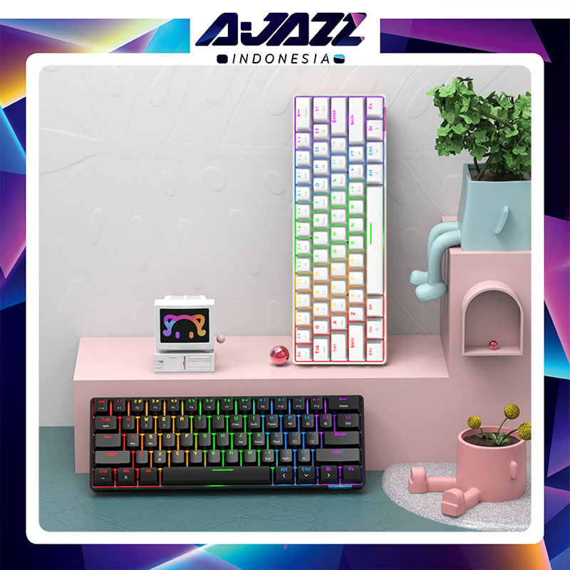 Jual Ajazz STK61 60% Mechanical Keyboard Dual Mode Rainbow Backlight ...