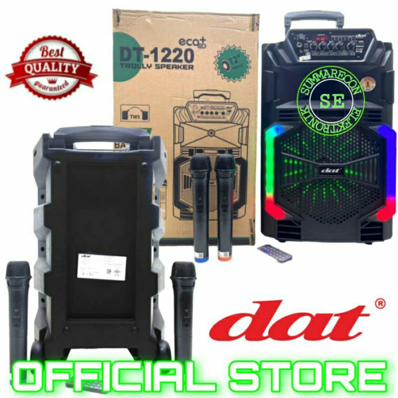 Jual speaker portable with mic wireless dat dt1220eco speaker karaoke ...