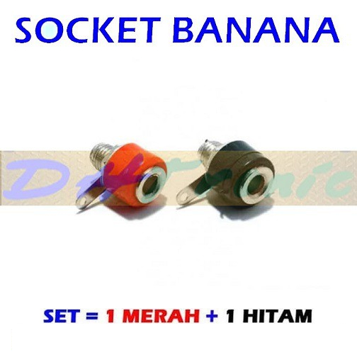 Jual Socket Banana Betina Female Terminal Pisang Merah Hitam Socket Bis ...