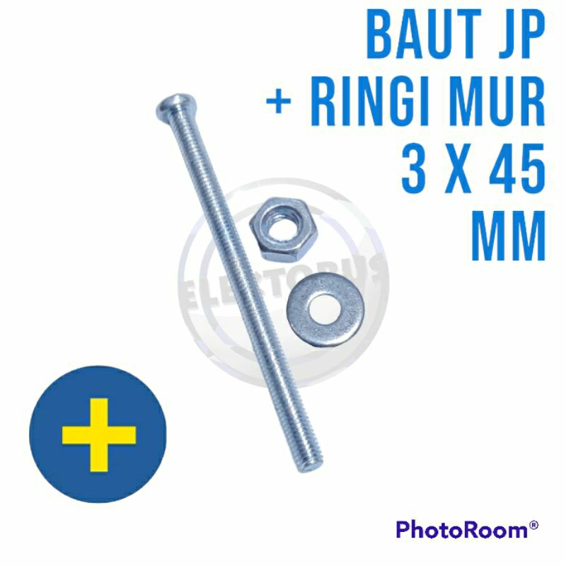 Jual Baut JP 3mm + Ring + Mur Sekrup M3 Drat Halus 3x6 3x8 3x10 3x12 3x15 3x20 3x25 3x30 3x35 ...