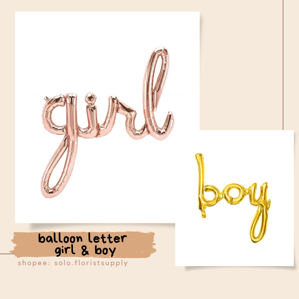 Jual Balon Huruf Link Baby / Boy / Girl / One GENDER REVEAL DEKORATION ...