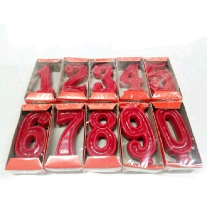 Jual Lilin Angka Ulang Tahun Shintoeng Lilin Merah Ultah | Shopee Indonesia