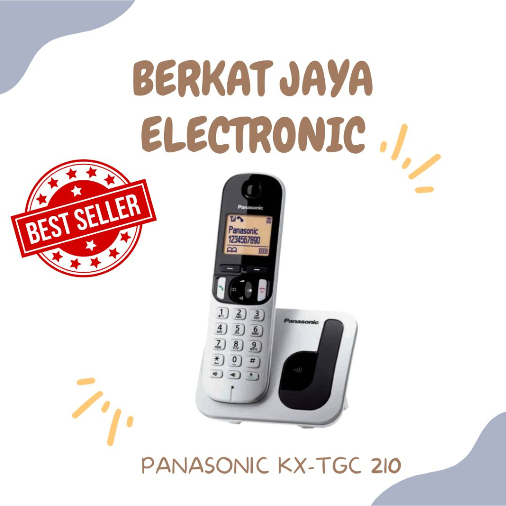 Jual Panasonic KX-TGC210 Digital Cordless Phone Wireless Telpon | Shopee Indonesia