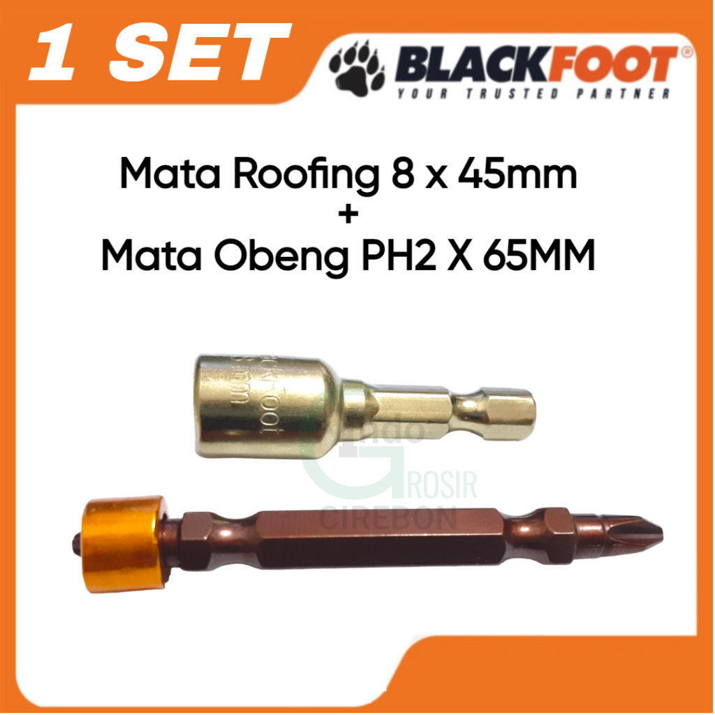 Jual 1 SET BLACKFOOT Mata Roofing 8 x 45mm + Mata Obeng PH2 X 65mm ...