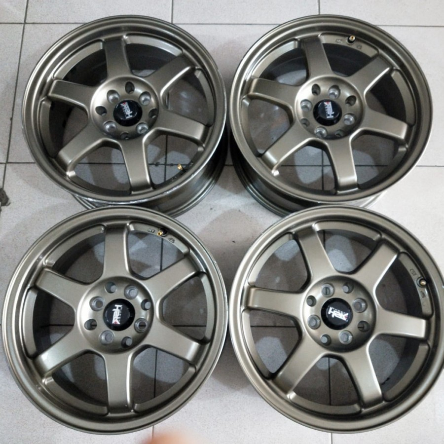 Jual Velg Bekas Hsr Tokyo Ring 16x7 Pcd 4x100 4x114 Bronze BUat Mobil Jazz Agya Brio Calya Sigra ...