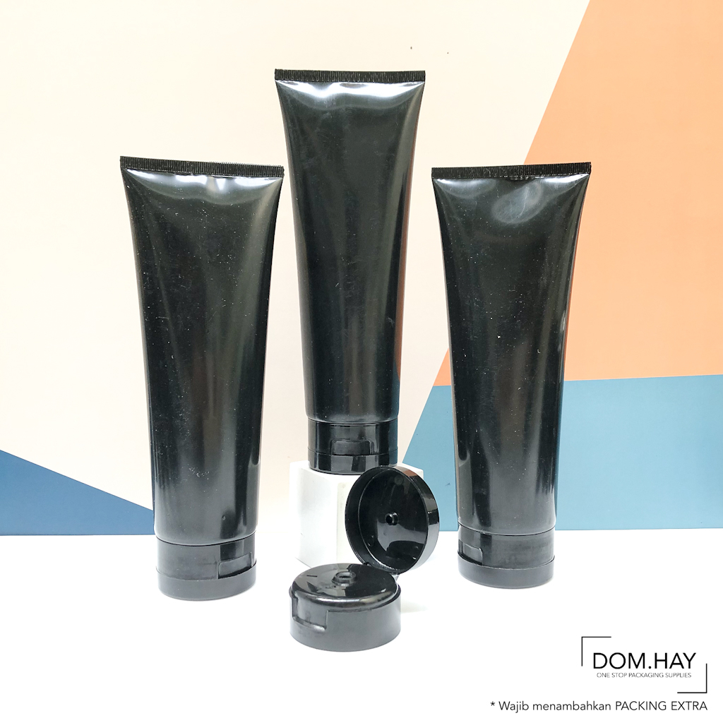 Jual 250ml Botol Tube Plastik Hitam Packaging Kosmetik Travel Size ...
