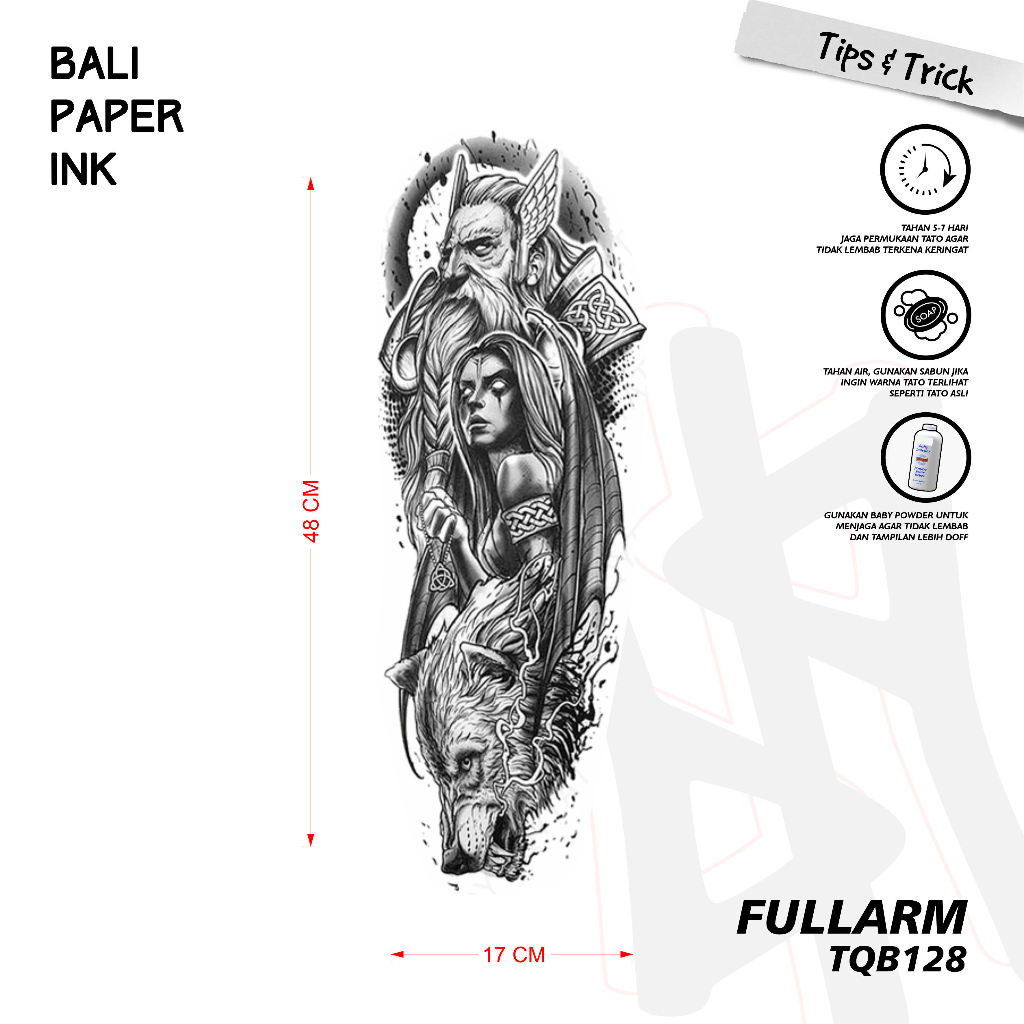 Jual Bali Paper Ink TQB128 Odyn Tatto Temporary Basic Tato Temporer ...