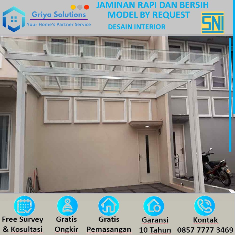 Jual KANOPI BAJA RINGAN ATAP SOLARFLAT TRANSPARAN TERPASANG MINIMALIS ...