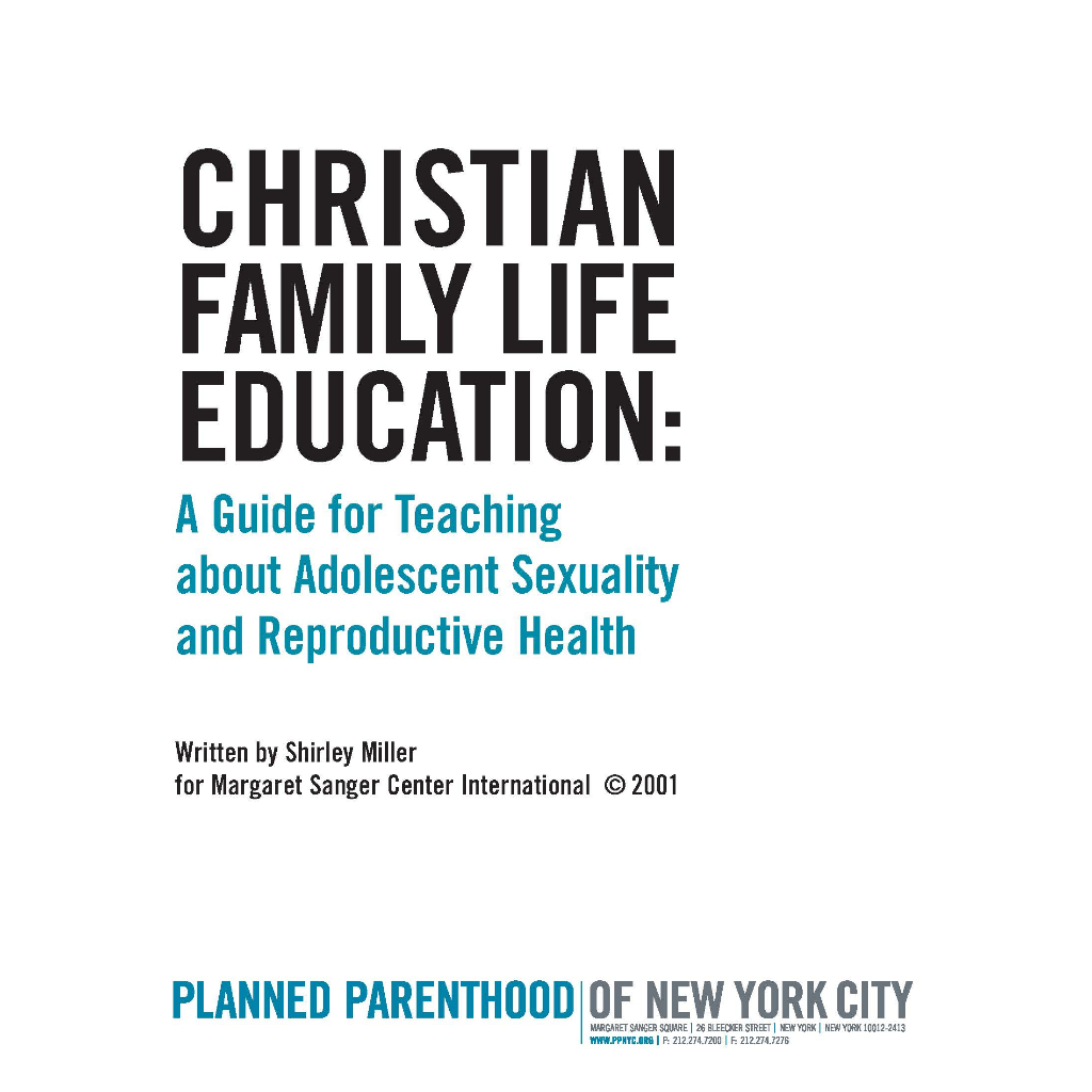 Jual Buku CHRISTIAN FAMILY LIFE EDUCATION - Planned Parenthood | Shopee ...