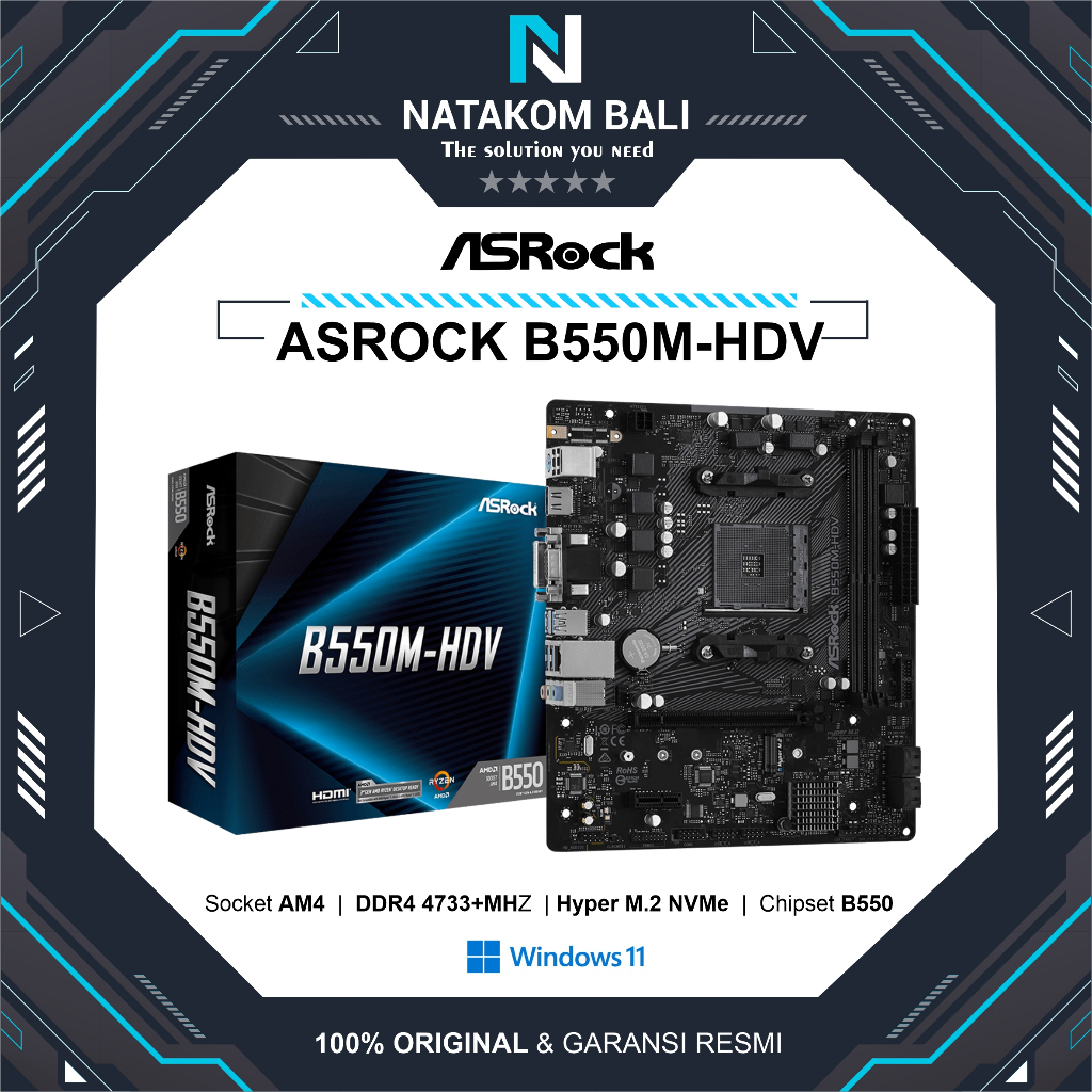 Jual MOTHERBOARD ASROCK B550M HDV | Shopee Indonesia