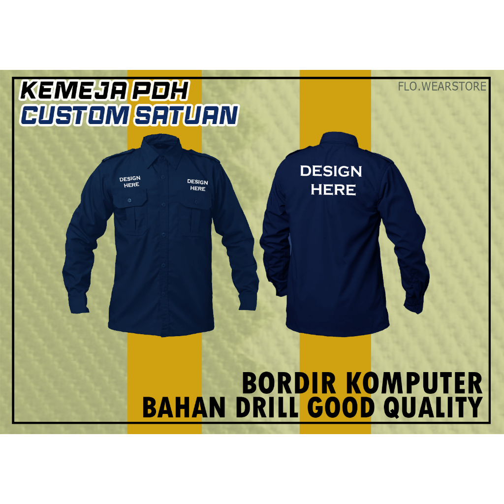 Jual KEMEJA PDH / PDL LENGAN PANJANG CUSTOM BORDIR SATUAN DESIGN SUKA SUKA | Shopee Indonesia