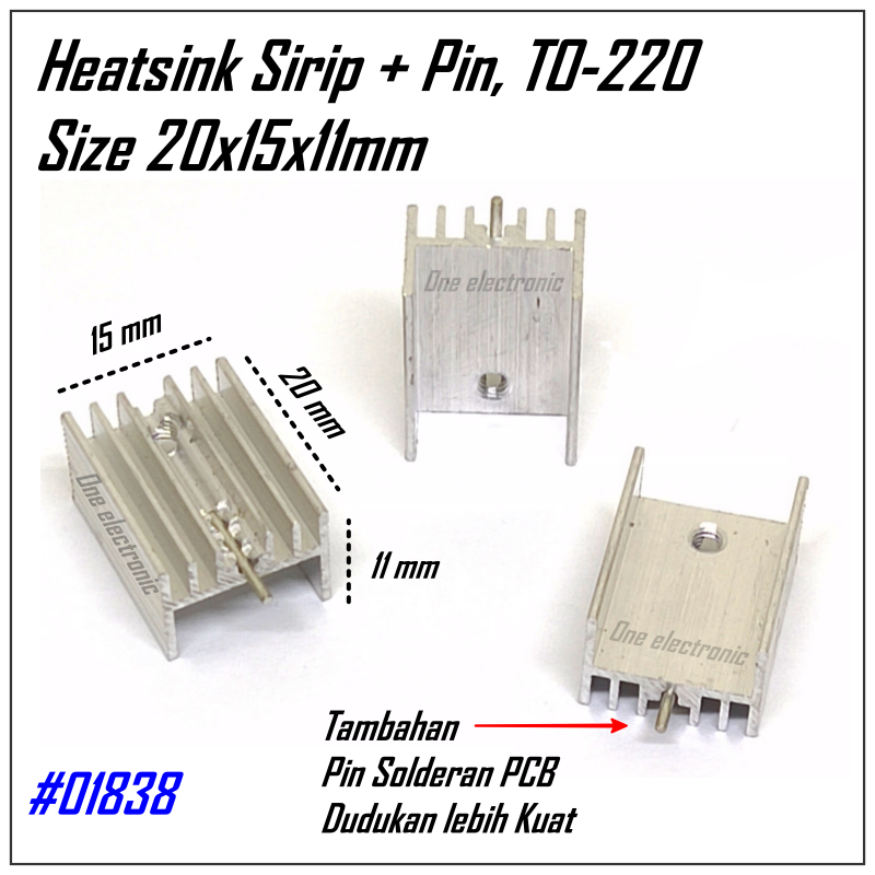 Jual 1Pcs Aluminium Heatsink Pendingin Regulator Transistor TO-220 D313 ...