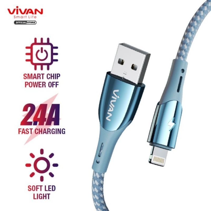 Jual Vivan VZL100S Kabel Data iPhone Auto Smart Power Off USB to ...
