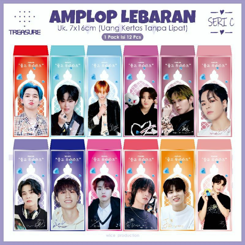 Jual Amplop Lebaran/Idul Fitri Kpop Motif TREASURE OT10/ OT12 (isi 10 ...