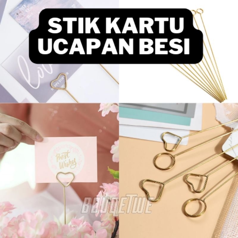 Jual [BAHAN BESI] 1 Pcs Stik Kartu ucapan bahan besi Stik Card Greeting ...
