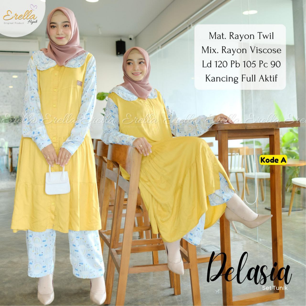 Jual Delasia Set Tunik by Erella Hijab | Shopee Indonesia