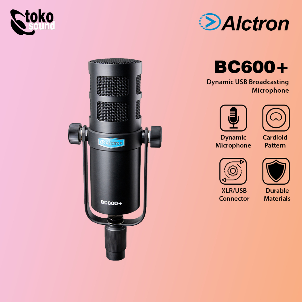 Jual ALCTRON BC600+ BC 600 Plus Dynamic USB/XLR Broadcasting Microphone ...