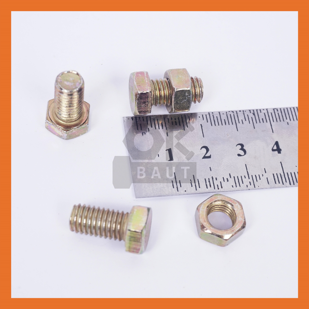 Jual Baut Mur Besi M8x15 Kuning / Baut Siku Lubang Kunci 12 P1.25 | Shopee Indonesia