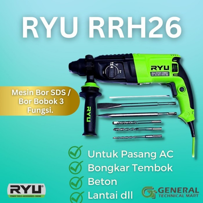 Jual Mesin Bor Beton Bobok RYU RRH 26 SDS | Shopee Indonesia