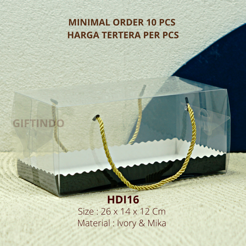Jual Box Mika Transparan /Box kue / Box Cake Handle Tali / Box Handle ...