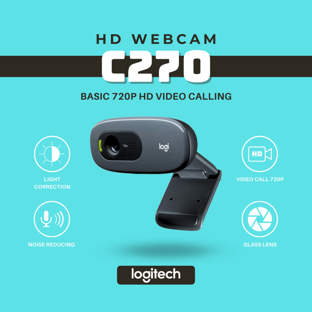 Jual Webcam Logitech C270 HD 720p untuk Windows, Mac OS& Chrome OS ...
