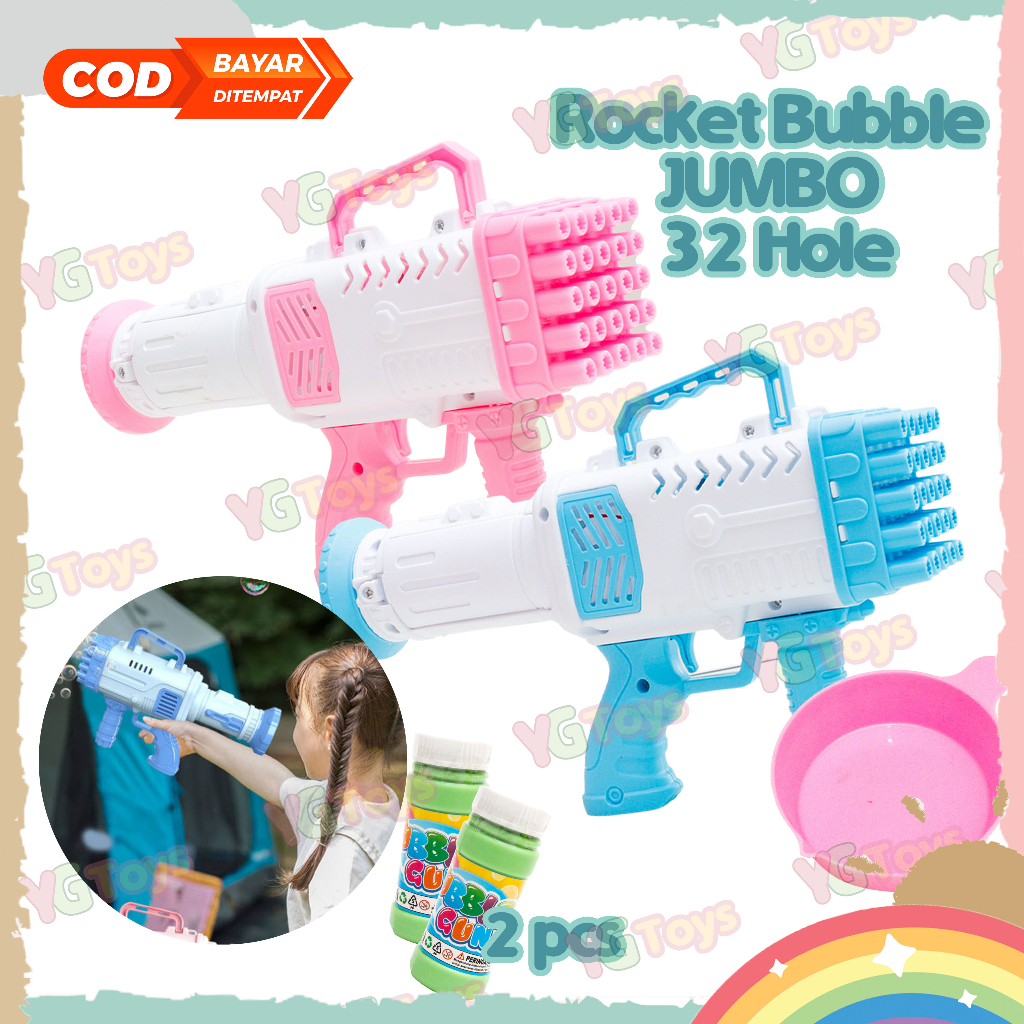 Jual YGtoys Mainan Bubble Gun Bazoka JUMBO 32 Hole Rocket Launcher ...