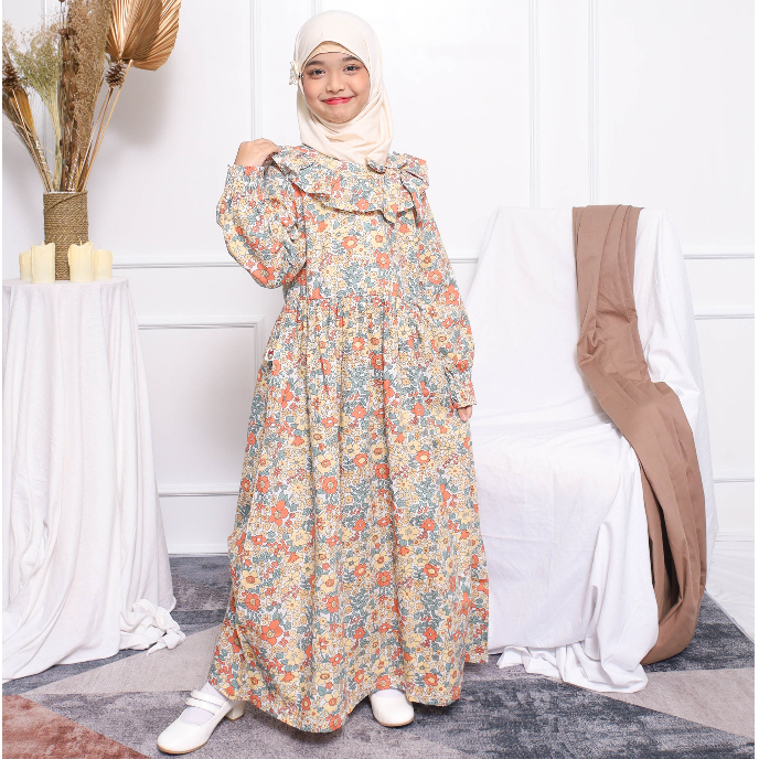 Jual Maxi Long/ Ghamis Dress Anak Kuning/ Daisy Flower Power | Shopee ...