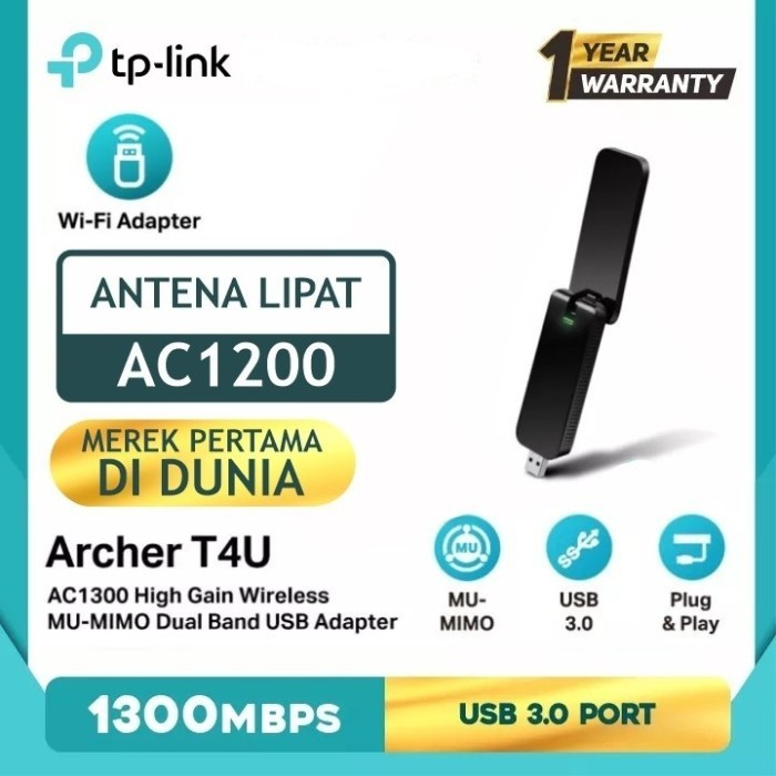 Jual Tp -Link Archer T4U AC1300 Wireless Dual Band USB Adapter PLINK TP ...