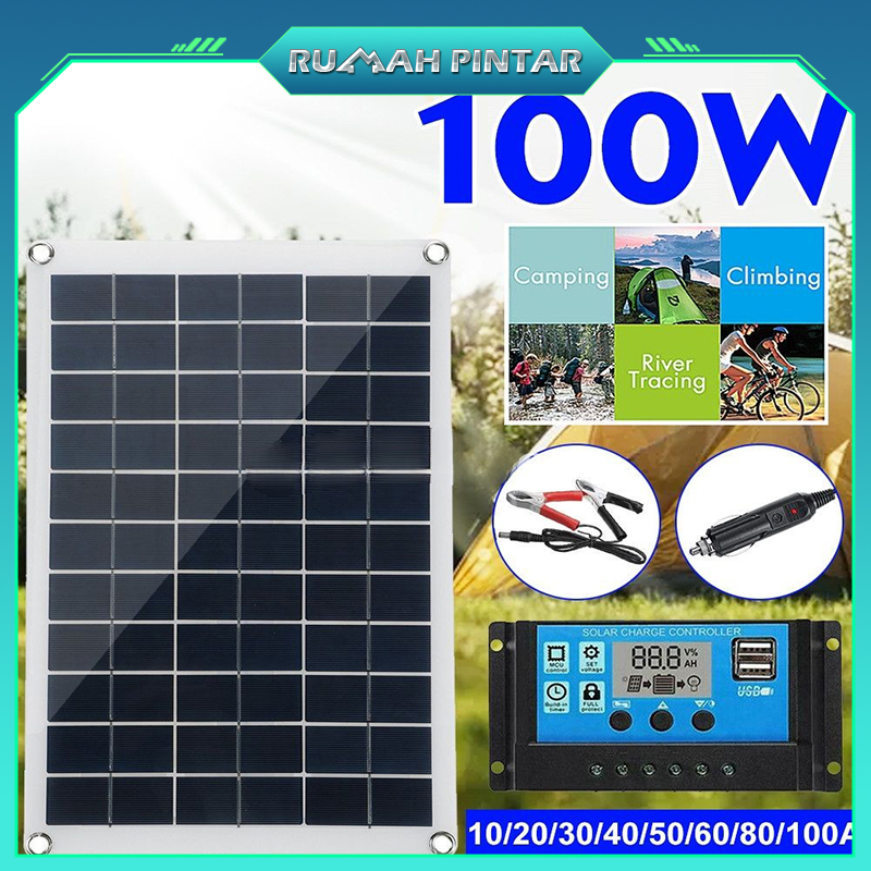 Jual 100w solar panel sel surya panel surya pembangkit listrik tenaga ...