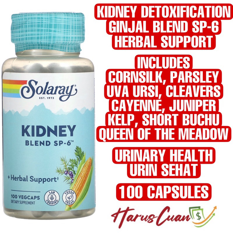 Jual Solaray Kidney Ginjal Blend Detox SP-6 100 Capsules Herbal Support ...